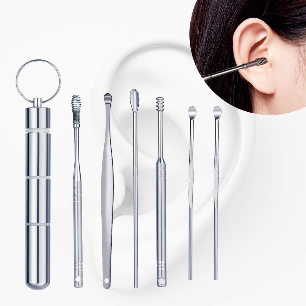 Mua Portable Ear Wax Removal Tool Kit - 6 in 1 Reusable Ear Pick ...