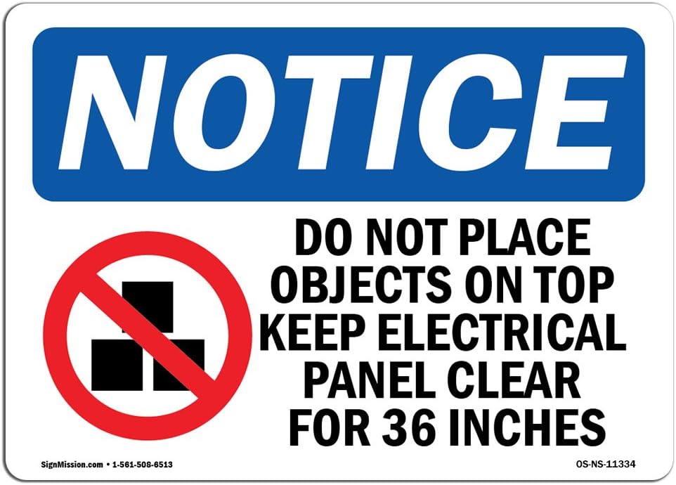 Amazon.com : OSHA Notice Signs - Do Not Place Objects On Top Sign with ...