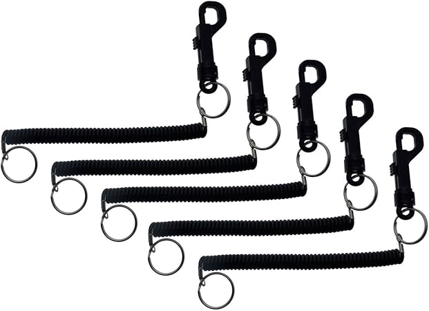 Bungee Coil Cord - 5 Pack - Elastic Stretchy Elastic Swipe Badge & Key ...