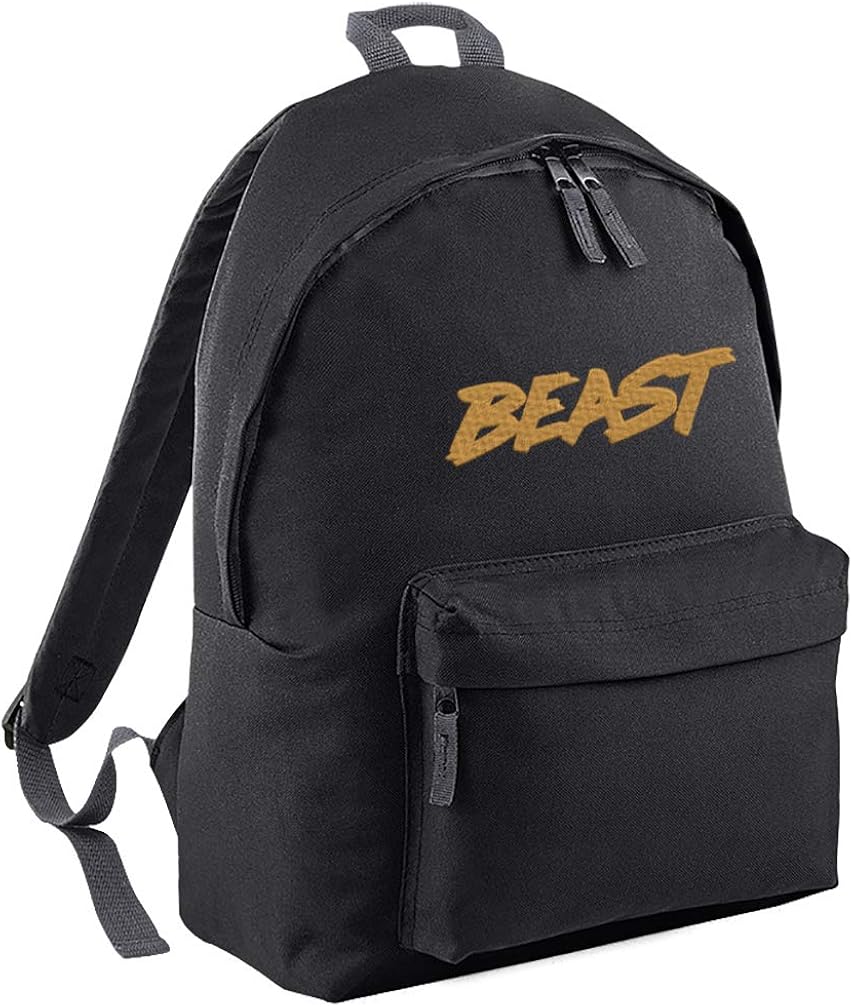 TeeIsland Junior MR Beast Backpack (Black/Gold): Amazon.co.uk: Clothing