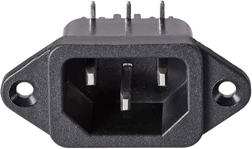 uxcell C14 Panel Mount Plug Adapter AC 250V 10A/15A 3Pins IEC Inlet ...
