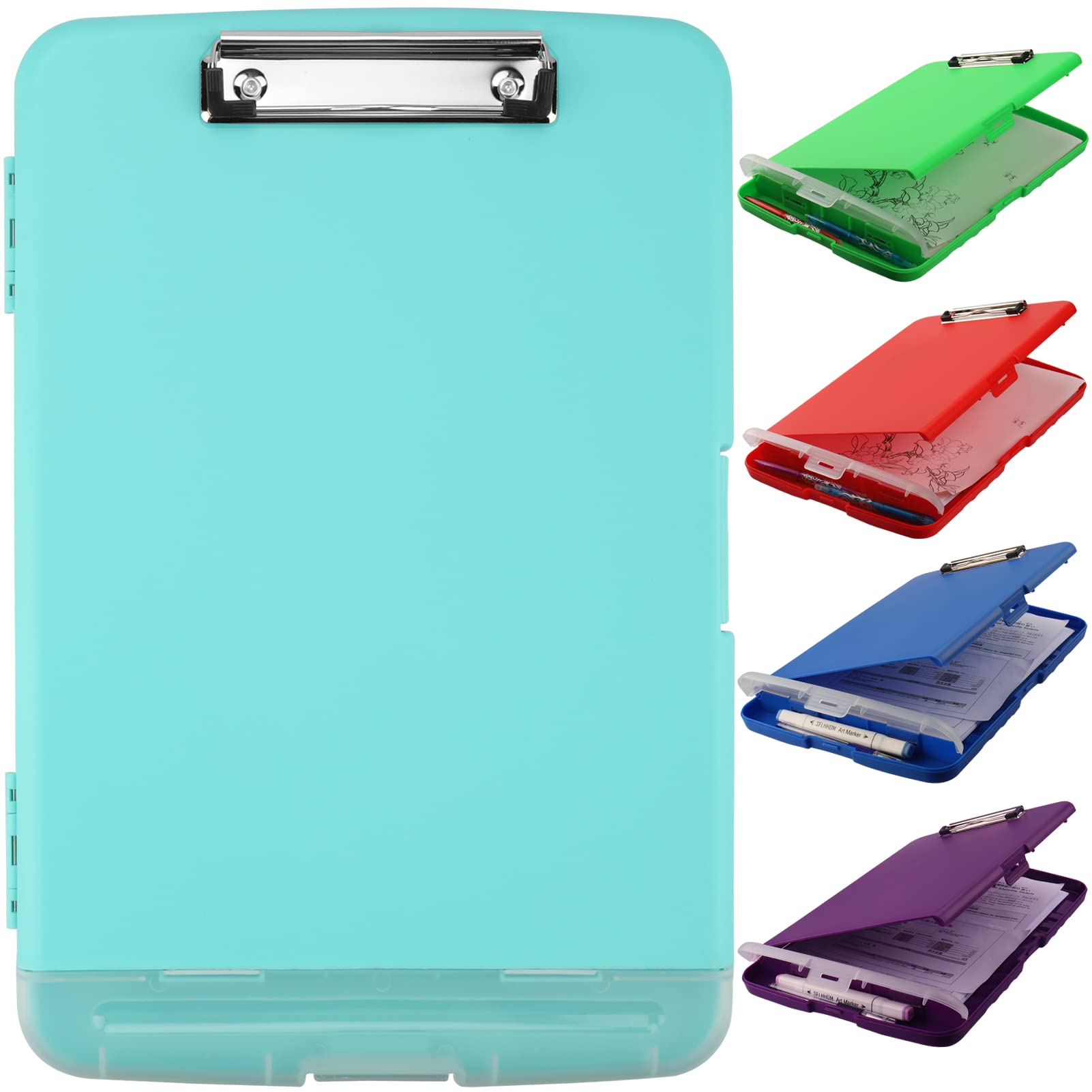 Clipboard with Storage,A4 Clipboards with Pen Holder,Heavy Duty Plastic ...
