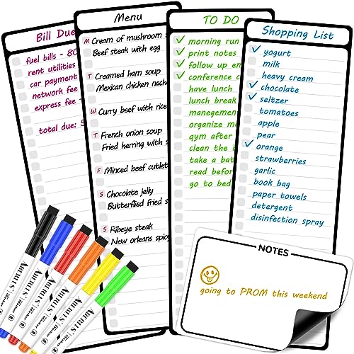 Magnetic to Do List White Board, Dry Erase Board with Lines, Grocery ...