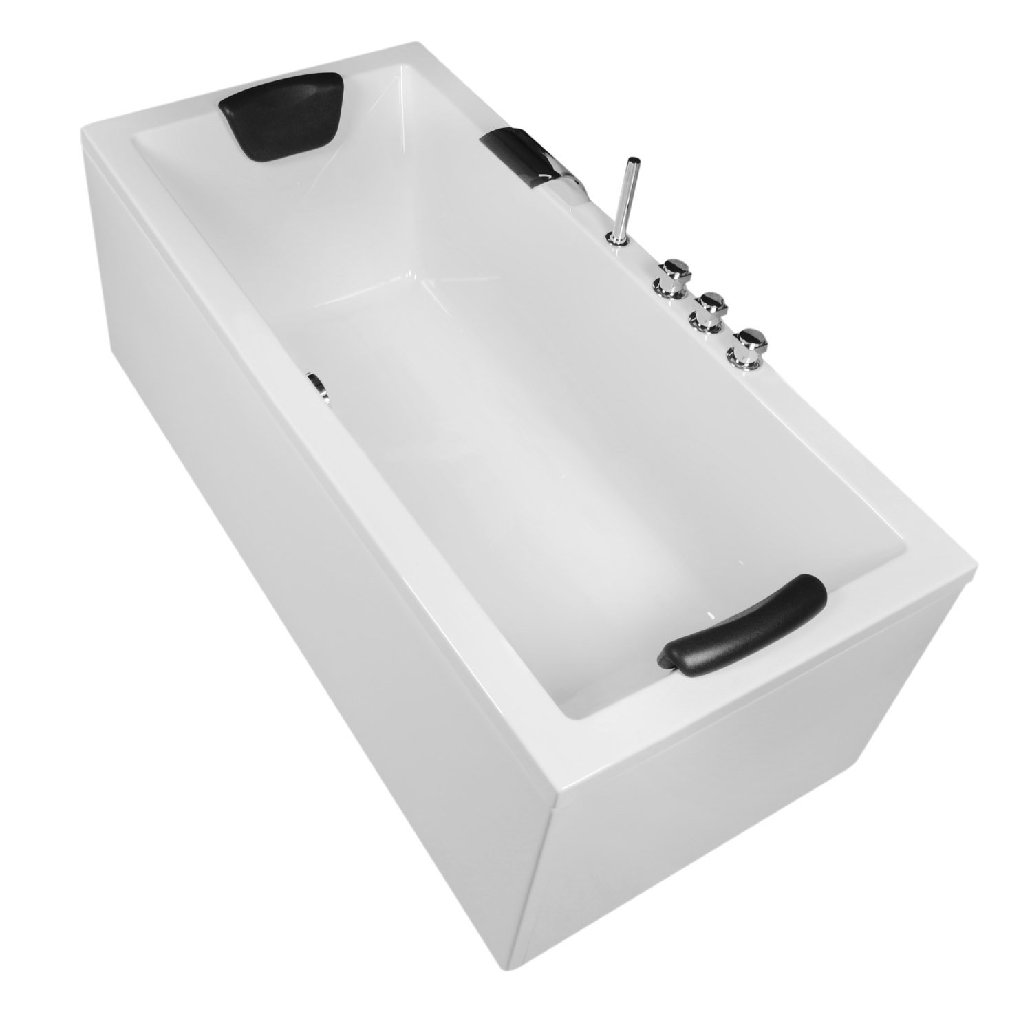AQUADE Badewanne Komplett-Set inkl. Unterbau Ab-Überlauf und Schürzen ...