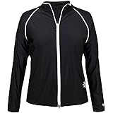 UV SKINZ UPF 50+ Womens LS Full Zip Rashguard - Aqua Wavy Stripe - 3XL ...