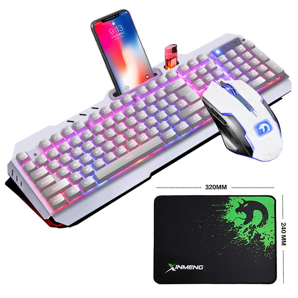 Buy Hoopond Gaming Keyboard and Mouse Set, 16 Type of Backlight, White ...