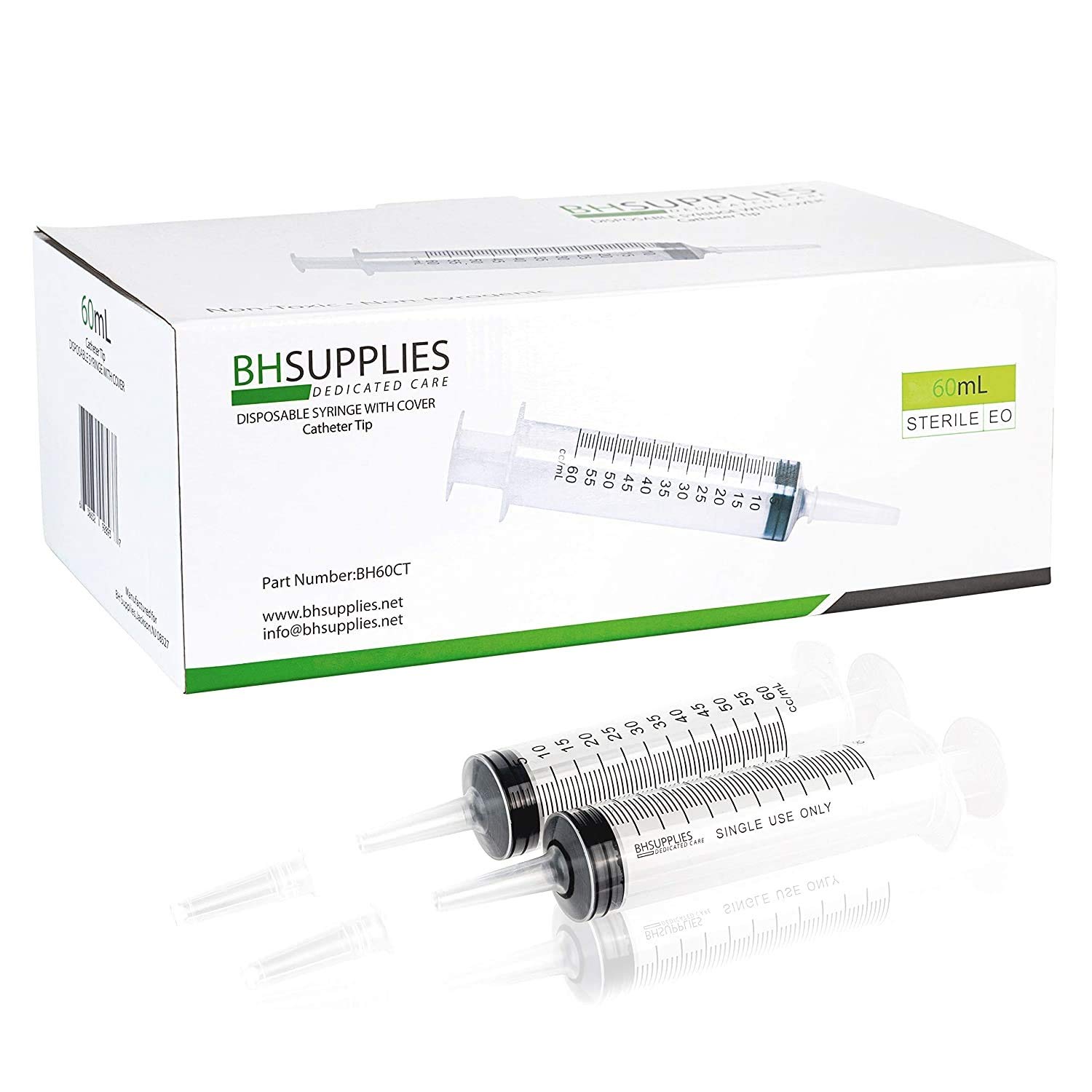 60ml Syringe Sterile with Catheter Tip with Covers, BH SUPPLIES - (No ...