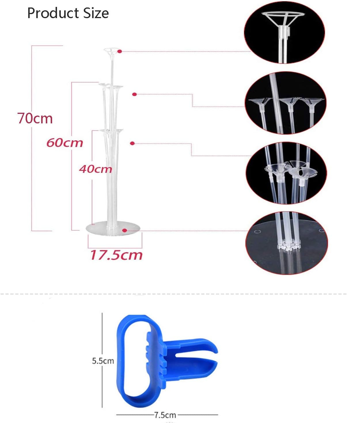 2 balloon holders sets of balloon holders with balloon rod holders, 2 ...