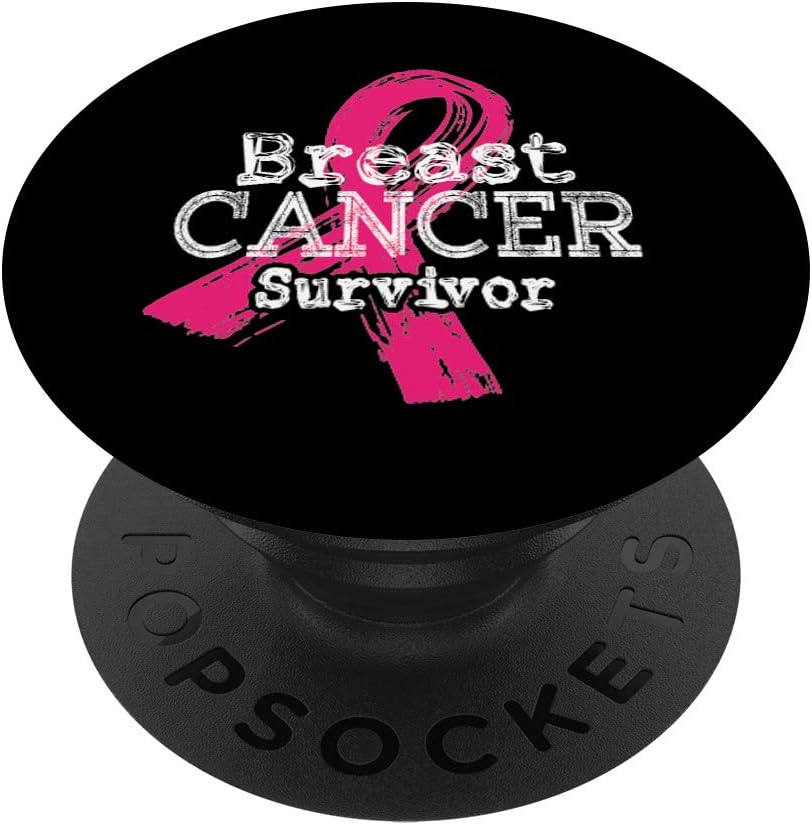 Breast Cancer Survivor Pink Awareness Ribbon PopSockets Grip and Stand ...