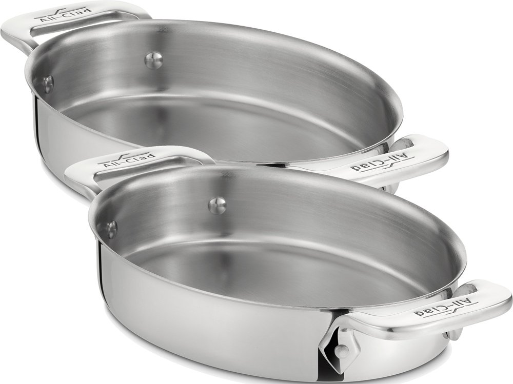 All-Clad Specialty Stainless Steel Oval Bakeware Set 2 Piece Induction ...