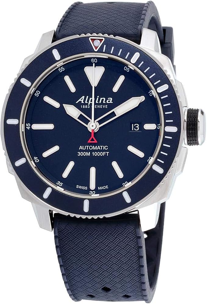 Alpina Men's Analog Automatic Watch with Rubber Strap AL-525LBN4V6 ...
