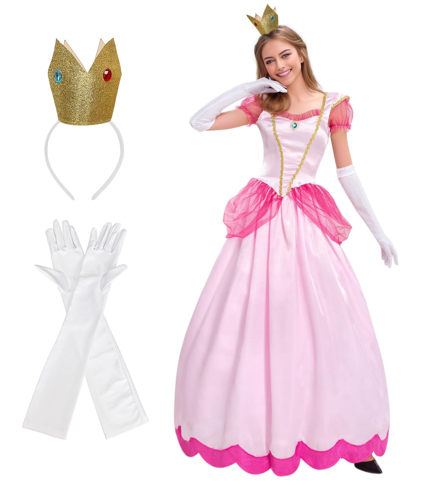 Elegant Princess Peach Princess Costume for Adult Women Halloween ...