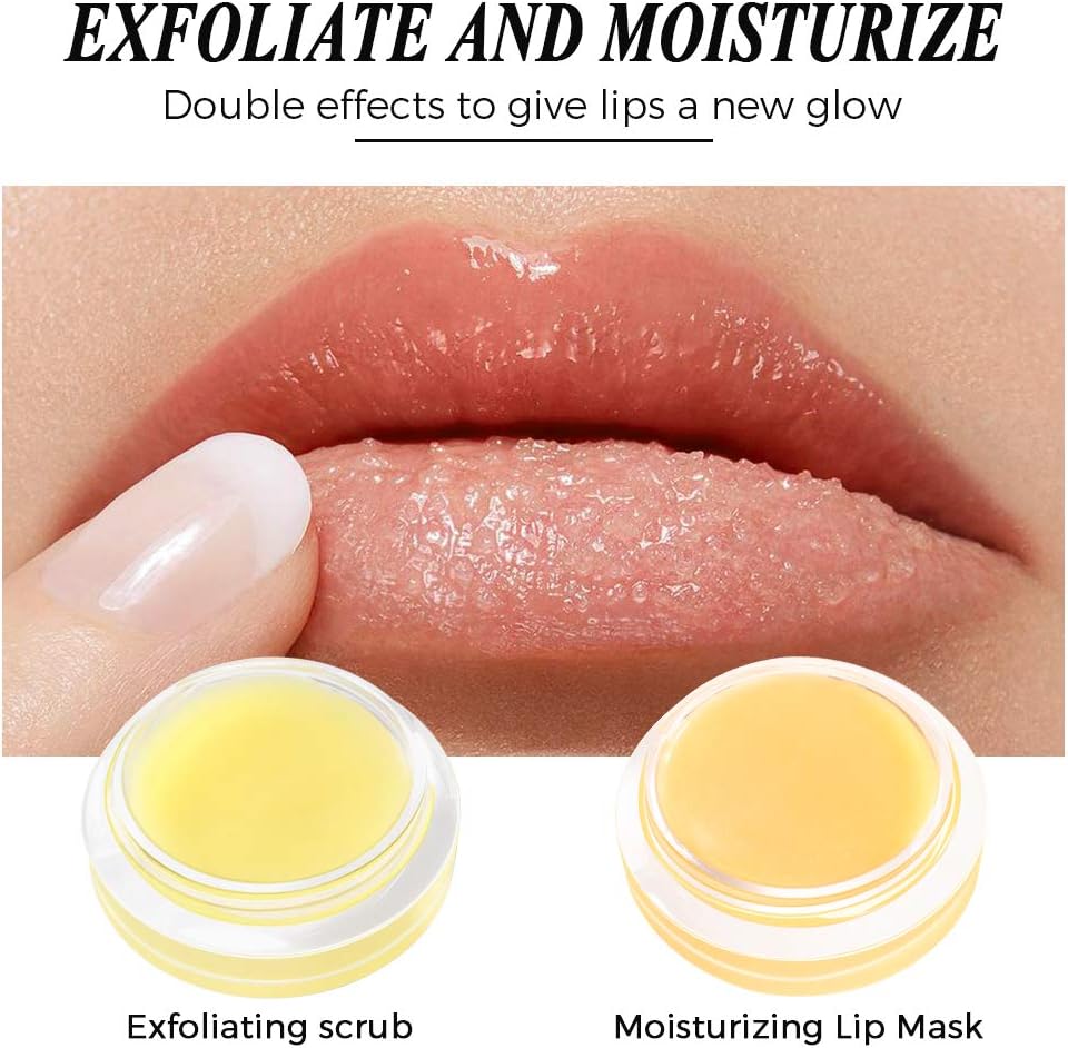 Lip Sleep Mask with Collagen Peptide, Peach Lip Scrub Overnight ...