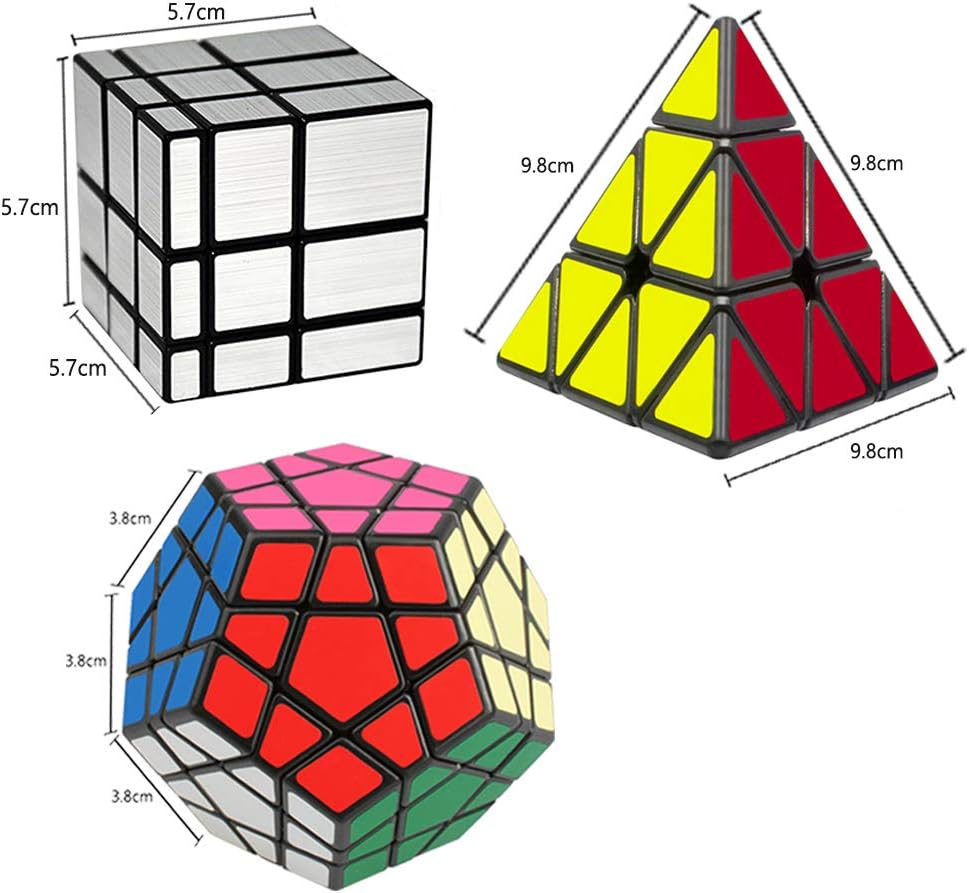 Easehome 3 Pack Speed Puzzle Cube Set, Magic Cubes Megaminx + Pyraminx ...