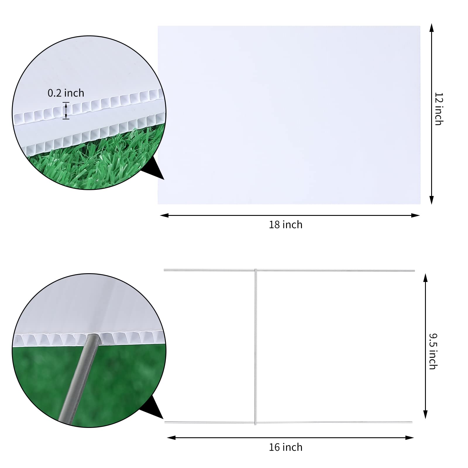 Mua 10 PACK 18 x 12 Inches Blank Yard Signs - Waterproof Corrugated ...