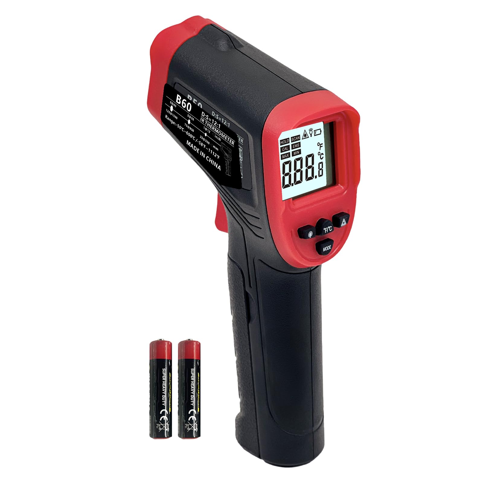 Digital Infrared Thermometer Gun for Cooking,-58 to 1112 °F Laser ...