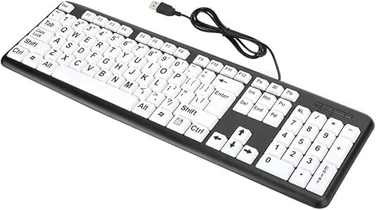Amazon.com: Large Letter Keyboard | 104 Keys Low Vision Keyboard ...