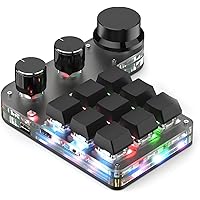 Amazon.com: One Handed Programmable Mechanical Keyboard, 9 Keys 3 Knobs RGB Programmable Macro ...