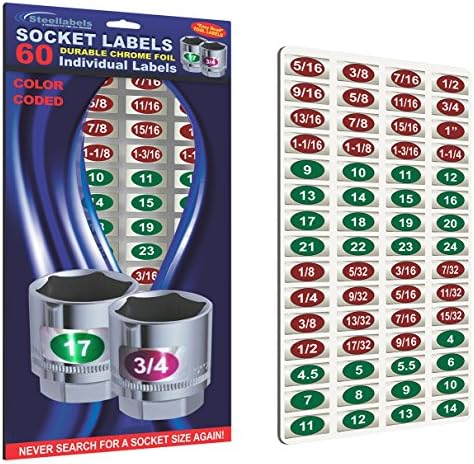 Chrome Socket Labels - Tough Chrome Foil Decals for Sockets and Tool ...