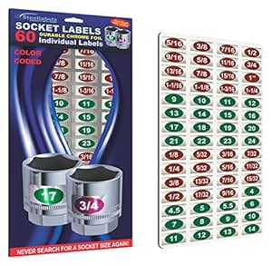 Chrome Socket Labels - Tough Chrome Foil Decals for Sockets and Tool ...