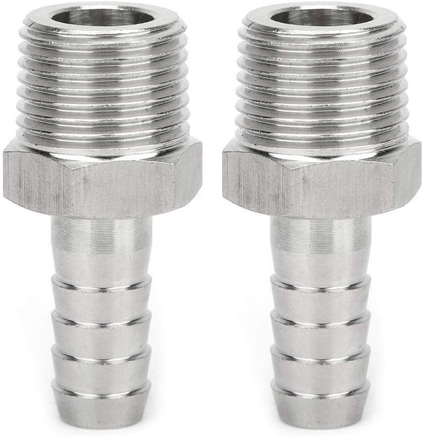2PCS Stainless Steel 1/2″BSPT Male Thread Joint and Pagoda Quick Joint ...