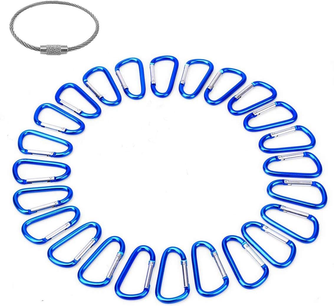 STURME 2" Aluminum D Ring Carabiners Clip D Shape Spring Loaded Gate ...