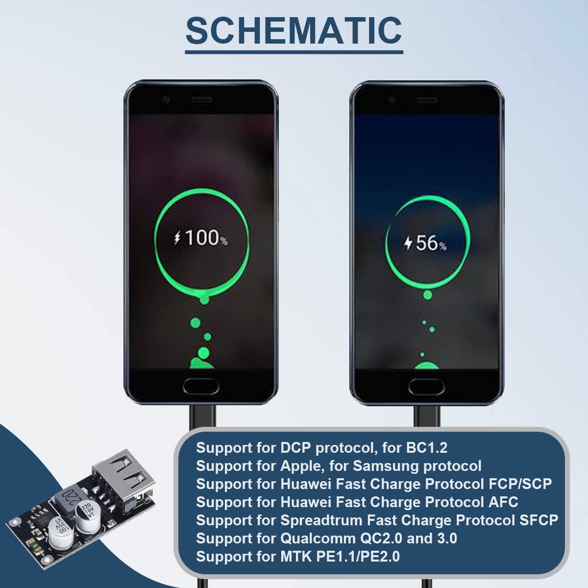 Mua 5 Pcs 6-32V 9V 12V 24V to 5V 3A Fast Charging Module USB QC3.0 QC2 ...