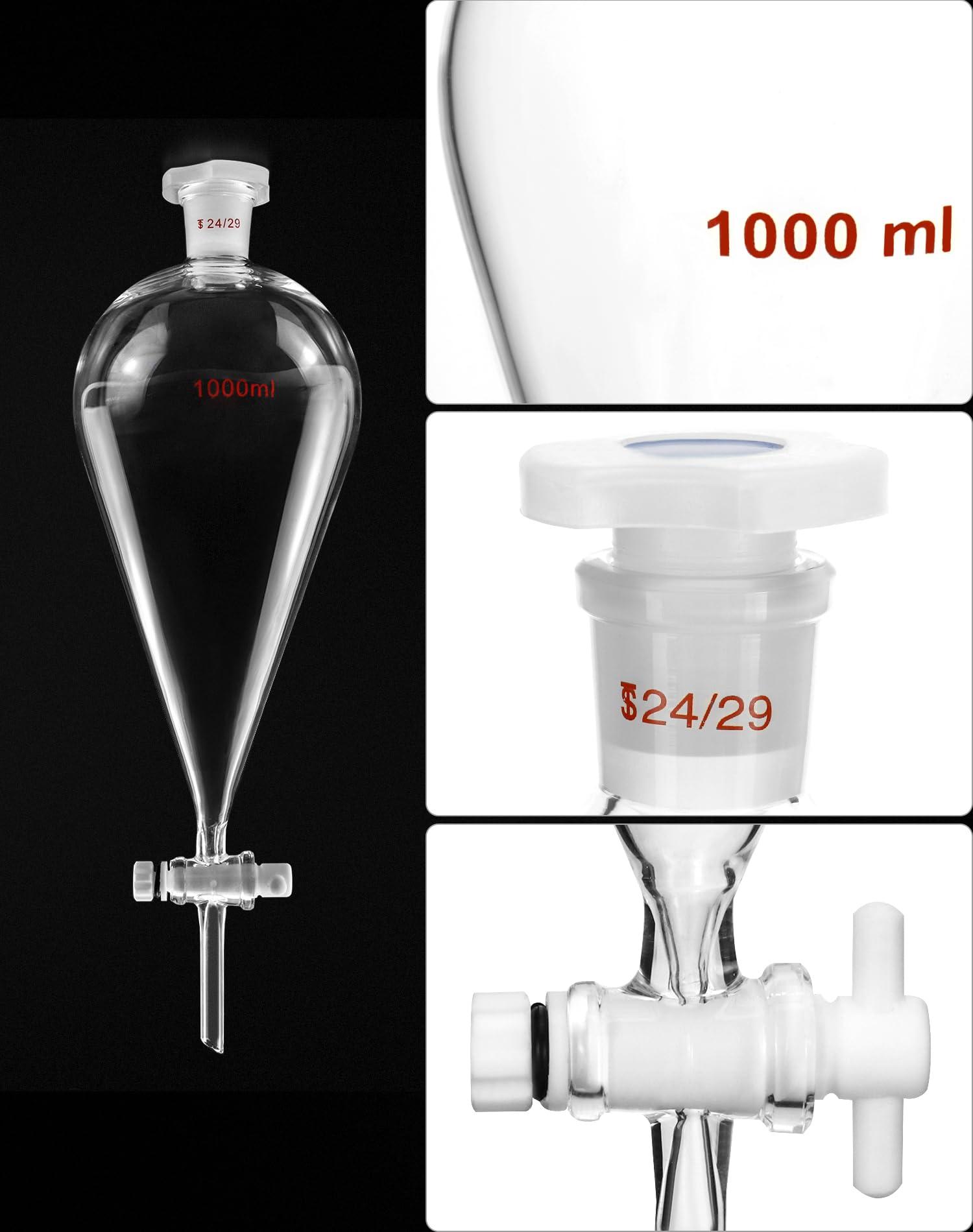 Mua QWORK 1000ml Heavy Wall Conical Separating Funnel with 24/29 ...