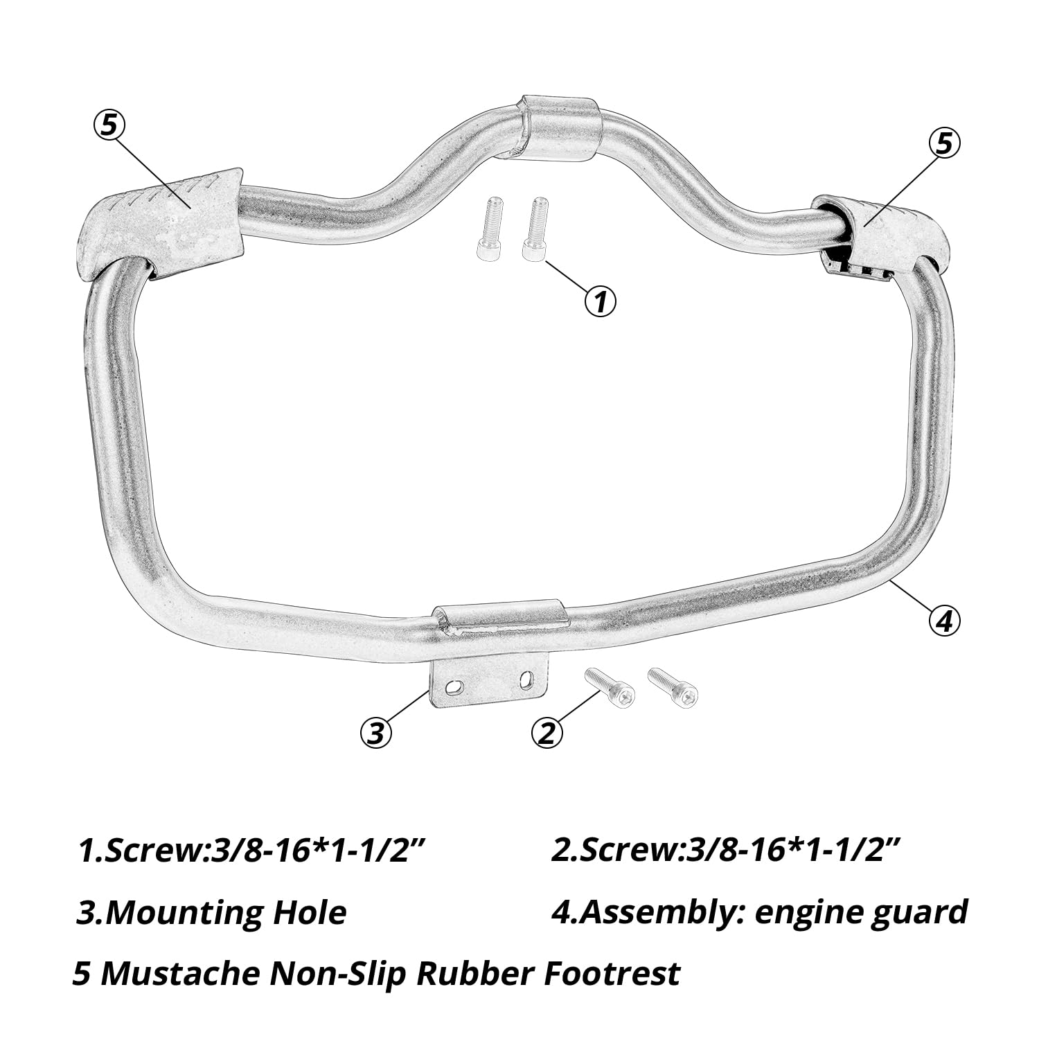 Mua 1-1/4" Highway Engine Guard Crash Bar Protect Compatible with ...