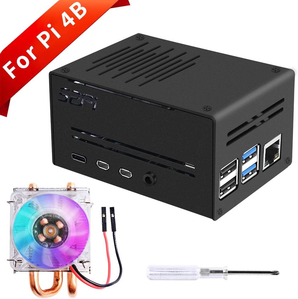 GeeekPi Raspberry Pi 4 Boîtier Métallique avec Ventilateur,Raspberry Pi ...