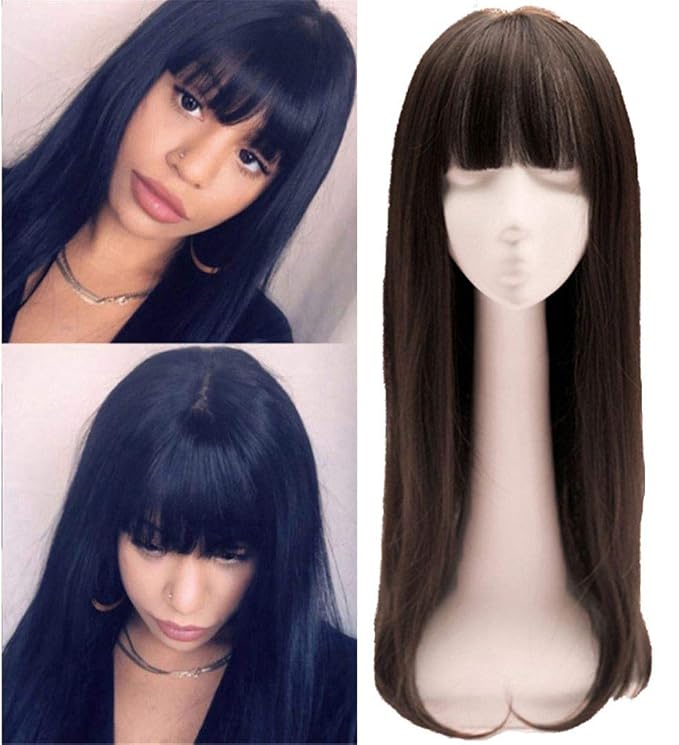 Amazon.com : 25.6" Long Straight Hair Crown Topper Hairpieces with ...