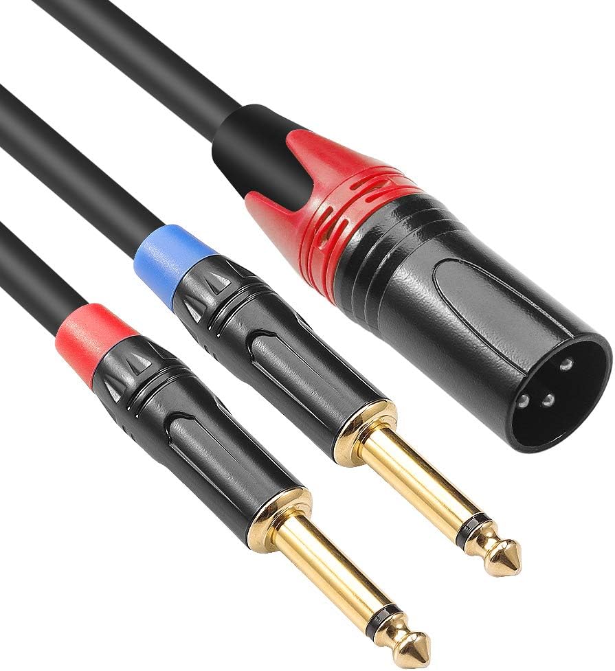 Amazon.com: DISINO Dual 1/4 inch to XLR Male Y Splitter Cable,Male XLR ...