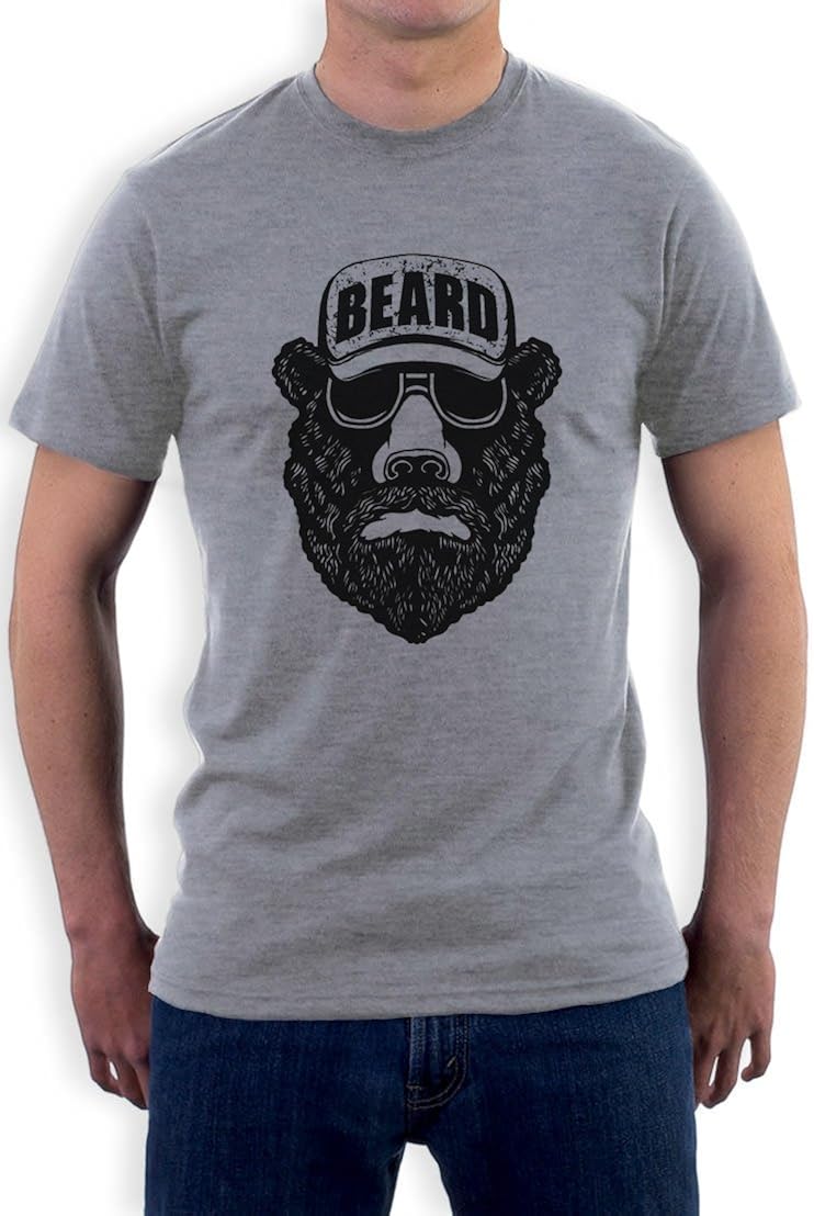 Bear + Beard Idea for Cool Bearded Men - Funny Beard T-Shirt: Amazon.co ...
