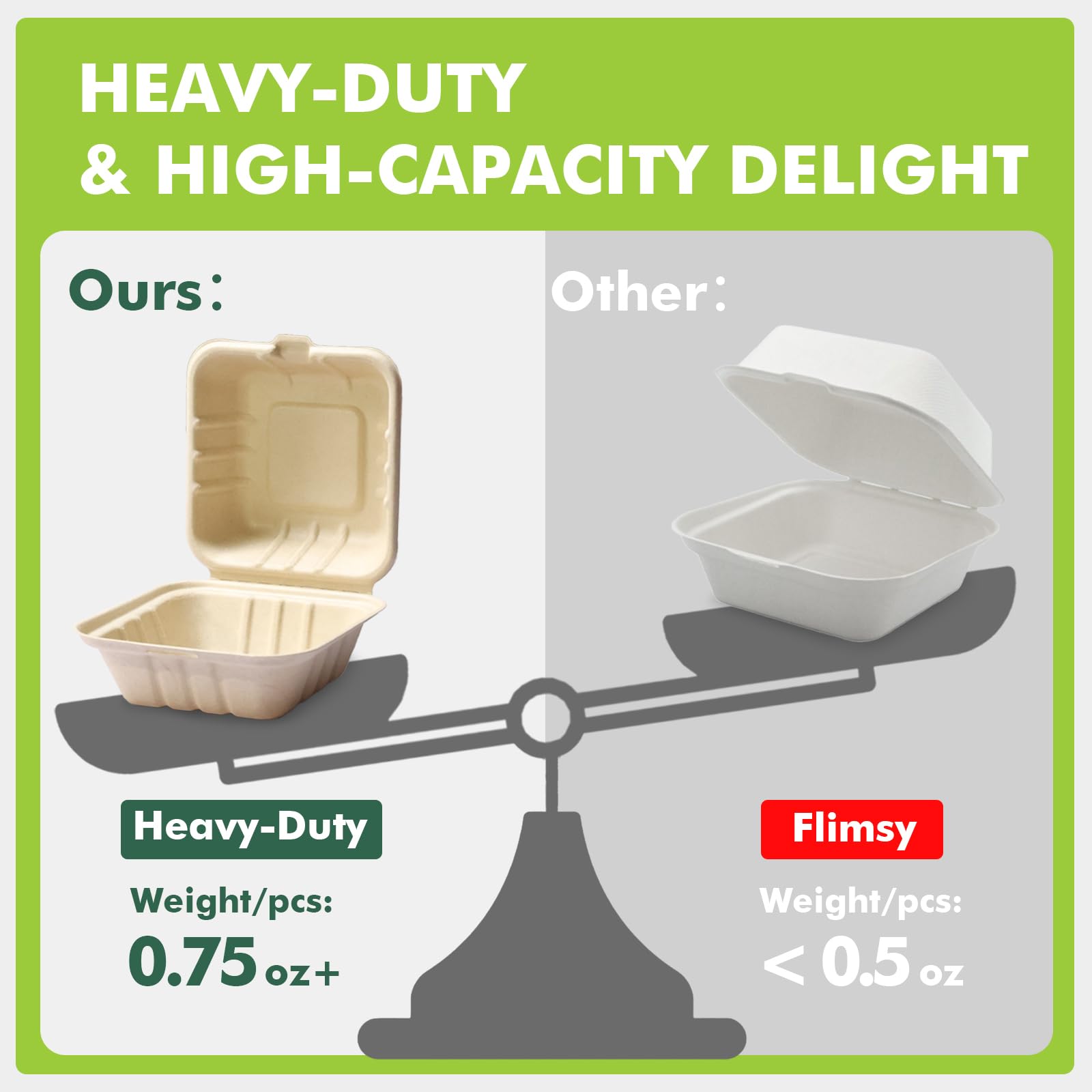 Mua yoyomax [6x6-200Pack] 100% Compostable To Go Food Containers with ...