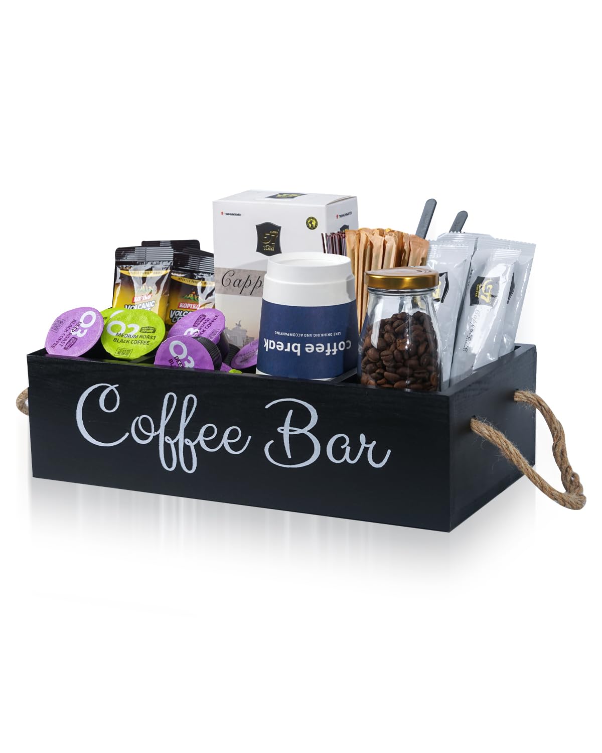 SIYIPURR Mini Coffee Station Organizer for Countertop,Wooden Coffee Bar ...