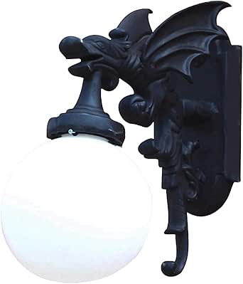Outdoor Wall Light Sconce Fixture Antique STYL Gargoyle Dragon Wings ...
