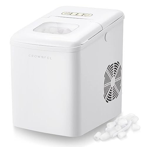 CROWNFUL Ice Maker Machine for Countertop, 9 Bullet Ice Cubes S/L Ready ...