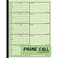 Phone Call Log Book: Phone Call and Voicemail Recording Notebook With ...