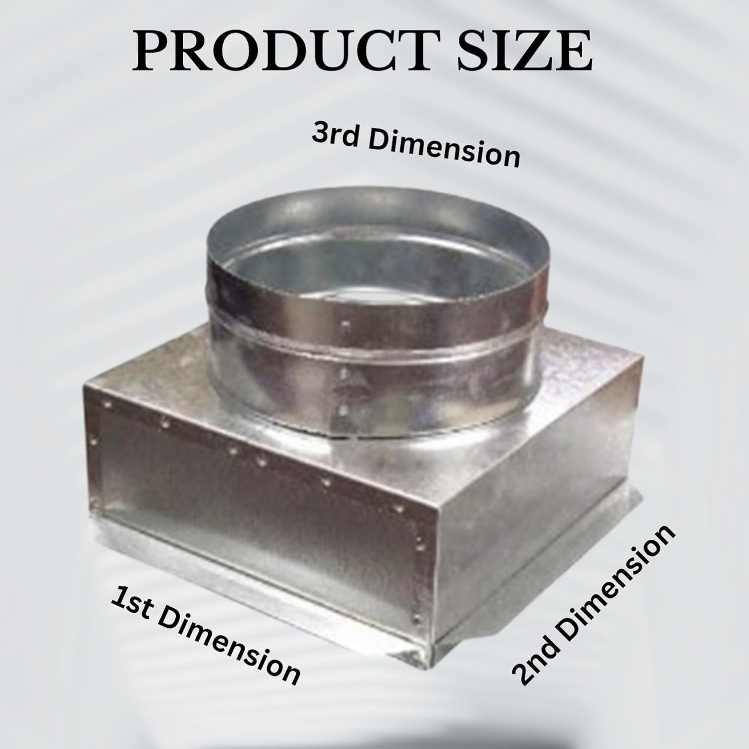 HVAC Plenum Ceiling Box 8X 8 X 6 (8"X8" Square To 6" Round) With ...