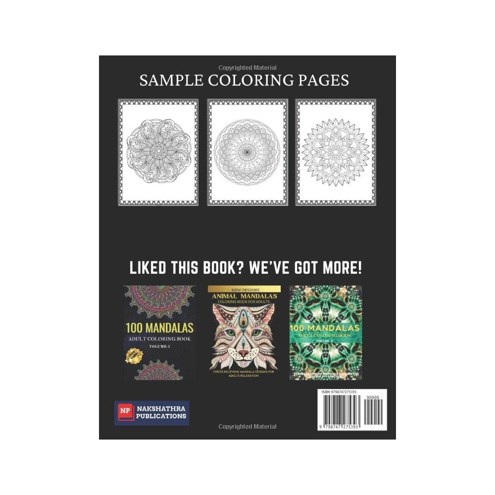 Buy 100 Mandalas Adult Coloring Book Volume-3: Coloring Activity Book ...