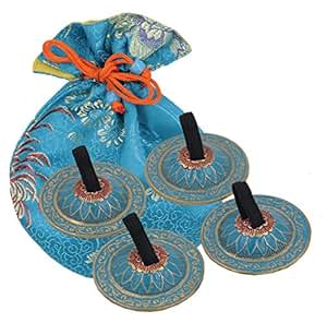 Amazon.com: 2 Pairs Brass Floral Finger Cymbals Zills for Belly Dancing ...