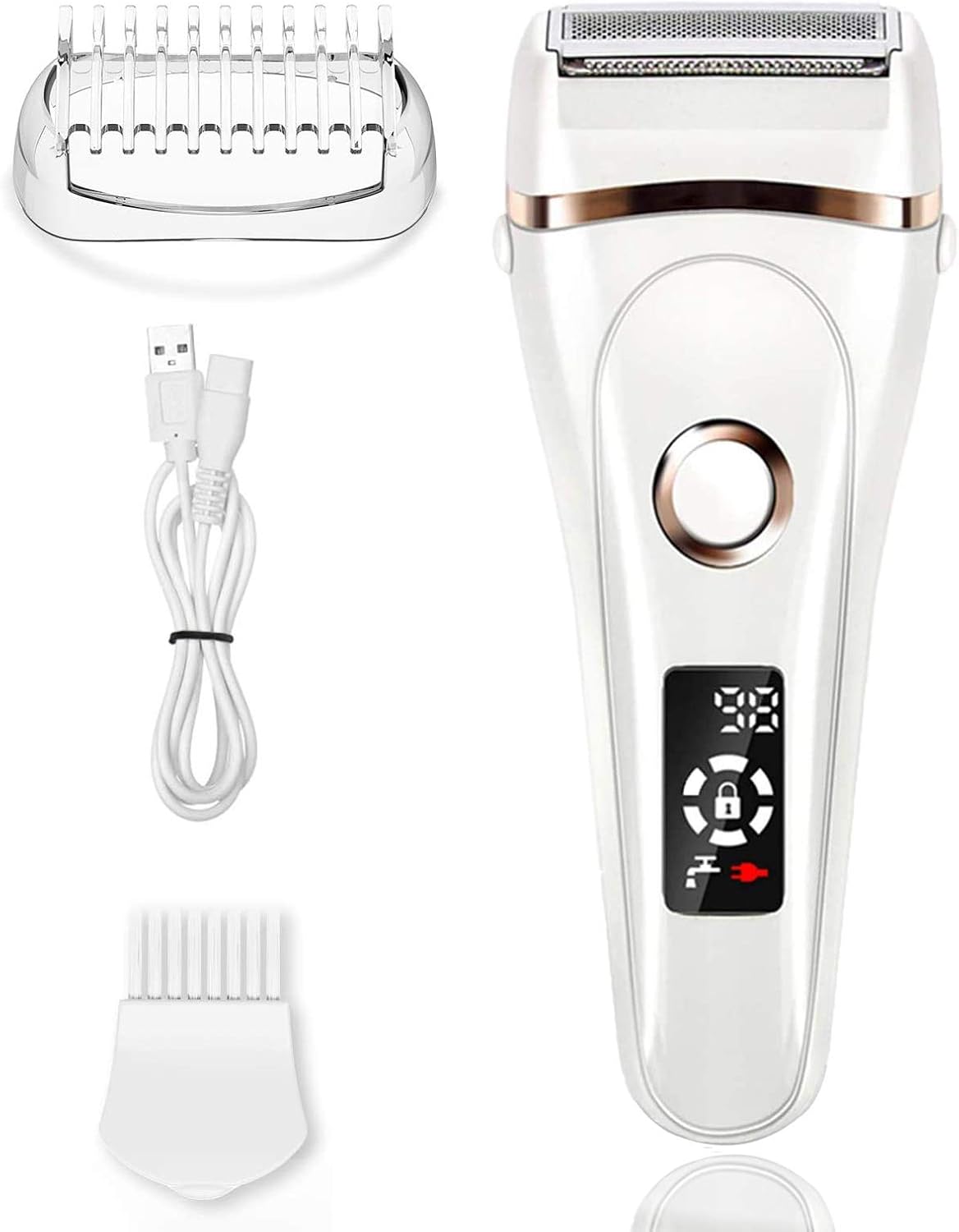 Electric Lady Shaver,Rechargeable Womens Razor with LED Display and ...