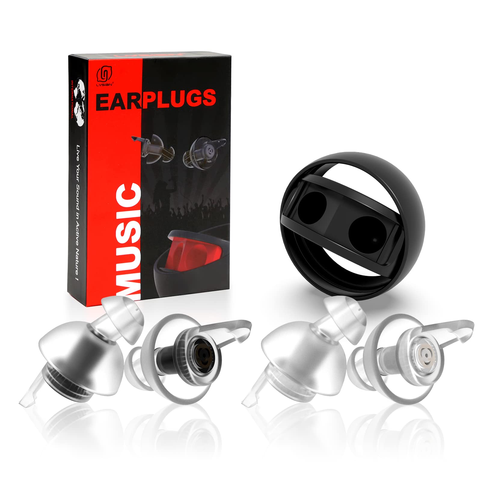 LYSIAN High Fidelity Ear Plugs for Concerts - Reusable Noise Cancelling ...