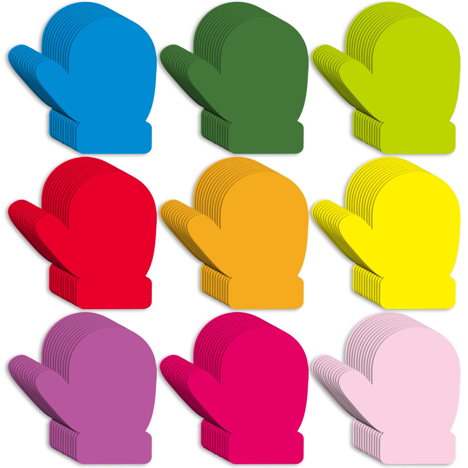Geyee 108 Pcs Mitten Paper Cutouts Classroom Bulletin Board Decorations ...