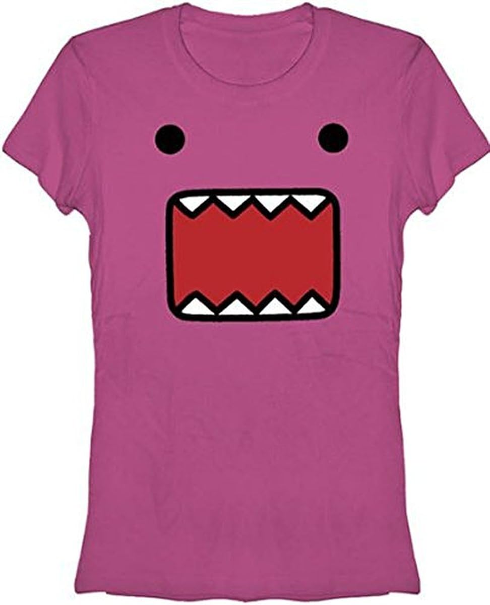 Amazon.com: Domo-kun Face Juniors Hot Pink T-Shirt Tee: Clothing