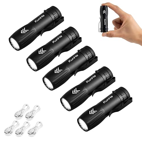 KunHe Small Rechargeable Flashlights, Mini LED Pocket Flashlight ...
