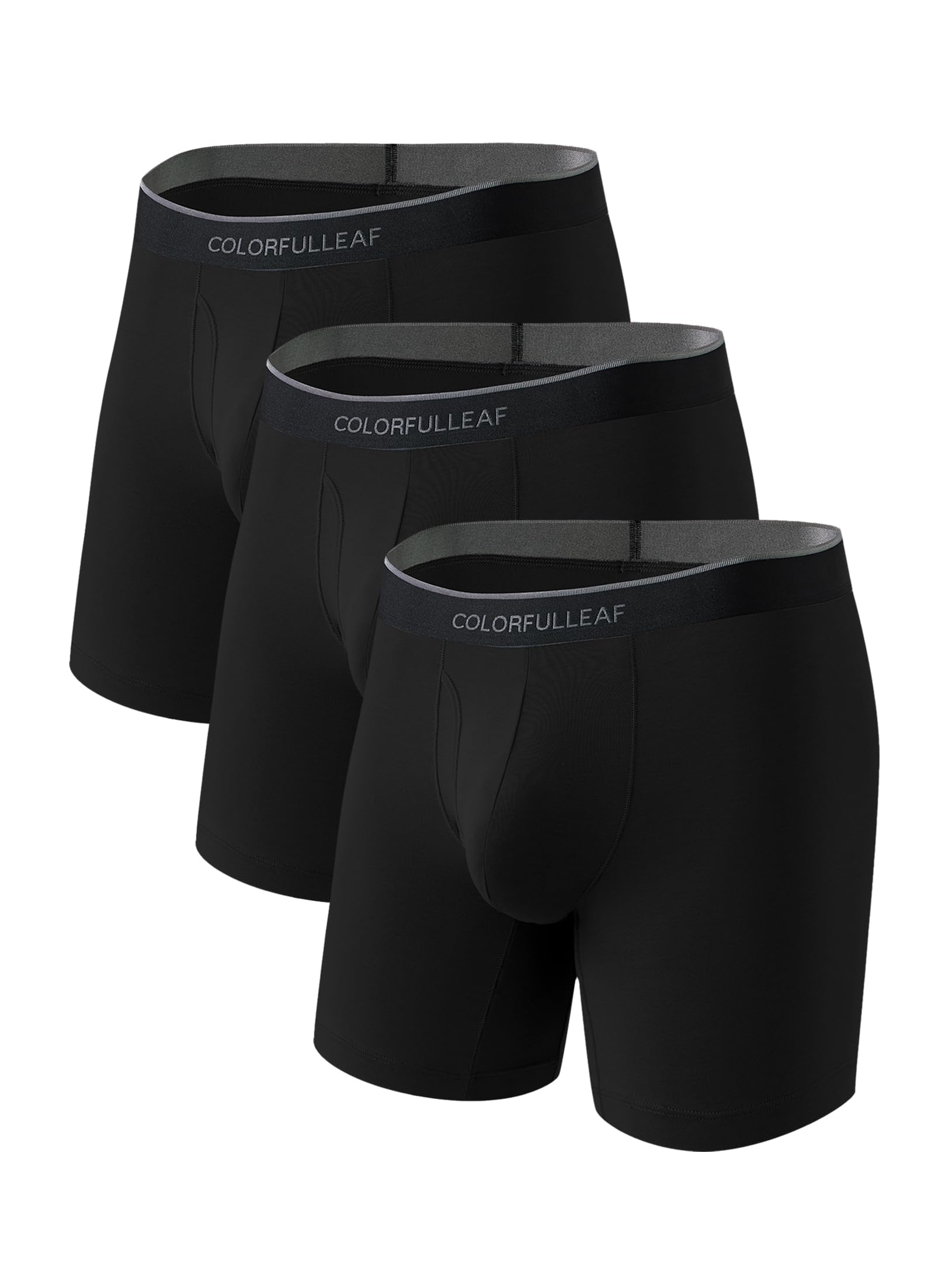 COLORFULLEAF Mens Underwear Soft Bamboo Rayon Boxer Briefs Breathable ...