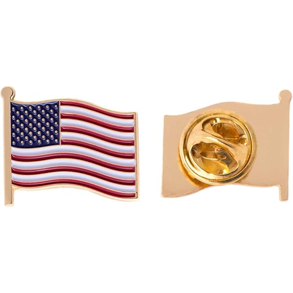 Bandera De Estados Unidos Con Borde Dorado