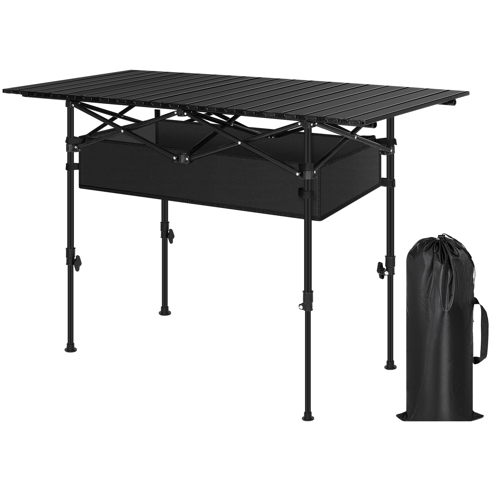 Briwooody Folding Camping Table Large Lightweight Portable Aluminum ...