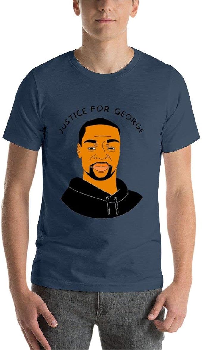 Amazon.com: George Floyd Men’s T-Shirt Novelty Crew Neck Tees Adult ...